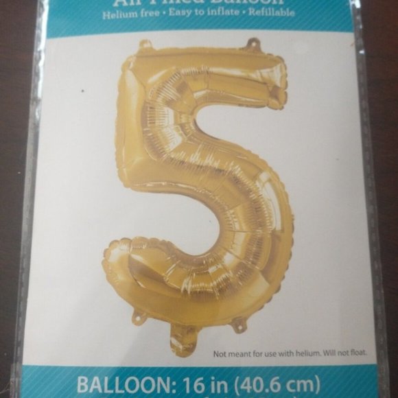 Way To Celebrate | Other | 6 Giant Foil Number 5 Balloon Air Large Gold ...